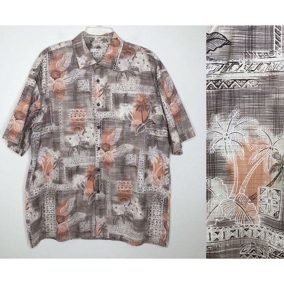 campia moda | Shirts | Campia Moda Hawaiian Tropical Palm Tree Hibiscus ...